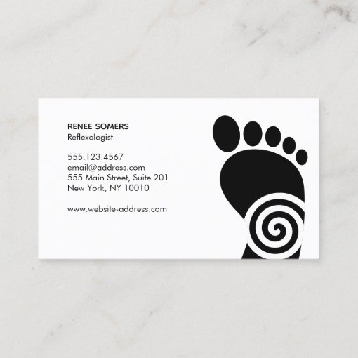 Reflexology Reflexologist Foot Massage Logo Business Card | Zazzle