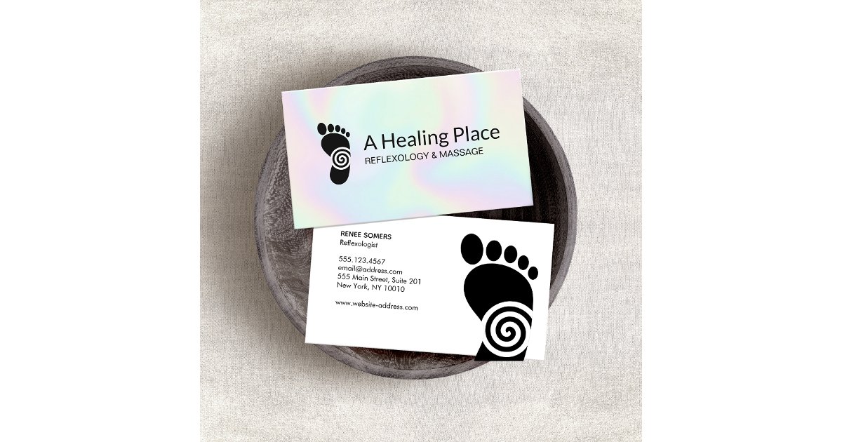 Reflexology Reflexologist Foot Massage Logo Business Card | Zazzle