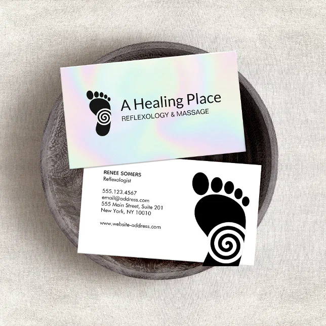 Reflexology Reflexologist Foot Massage Logo Business Card | Zazzle