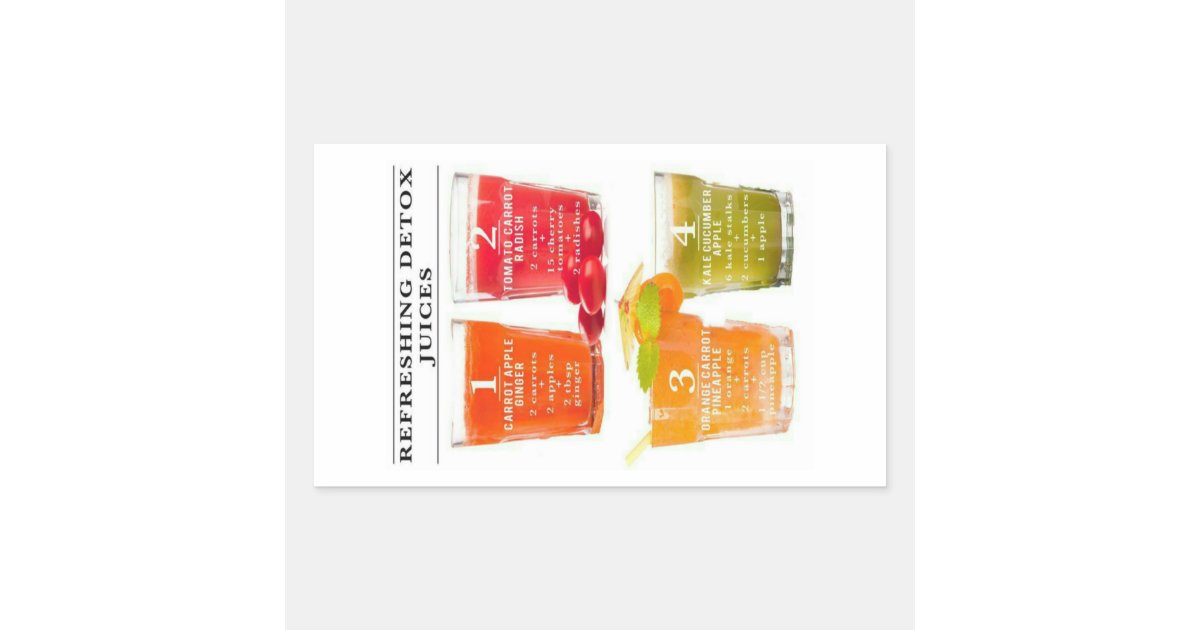Refreshing Detox Juices Rectangular Sticker | Zazzle