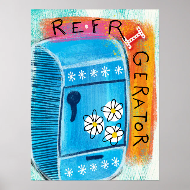 Refrigerator Fun Poster Wall Art - Cute Kitchen | Zazzle