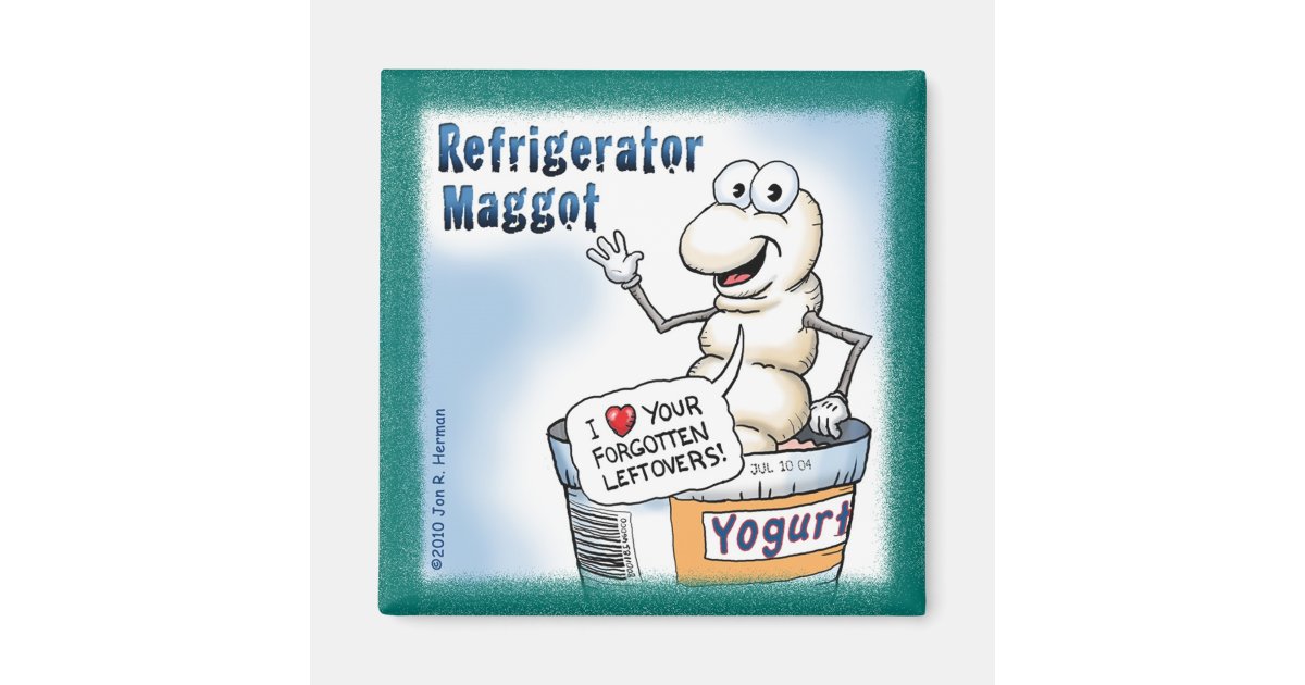 Refrigerator Maggot Magnet | Zazzle