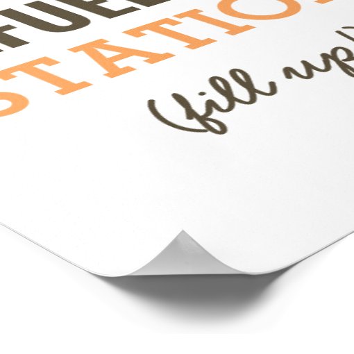 Refueling Station Birthday Party Snack Table Sign | Zazzle