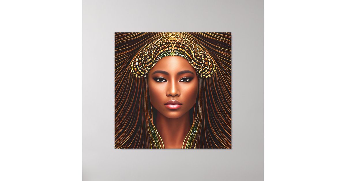 Regal African Beauty: Celebrating Black History Canvas Print | Zazzle