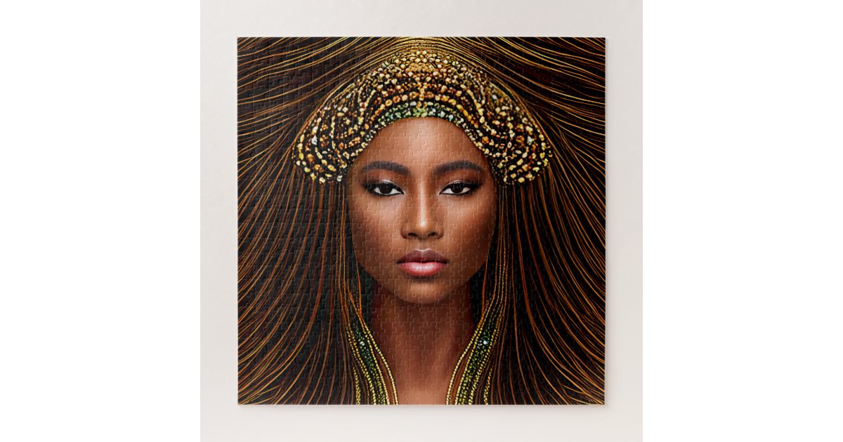 Regal African Beauty: Celebrating Black History Jigsaw Puzzle | Zazzle