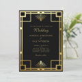 Regal Black and Gold Wedding Invitation | Zazzle
