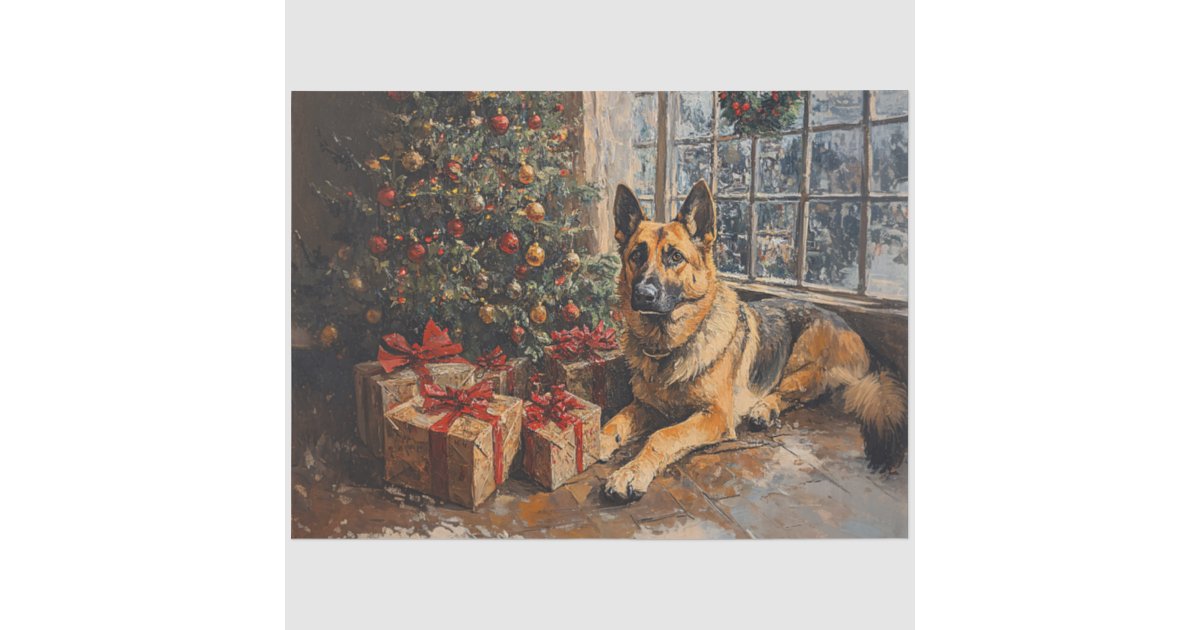 Regal German Shepherd Christmas Decoupage Tissue Paper | Zazzle