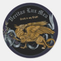 Regal Gold Gryphon Classic Round Sticker | Zazzle