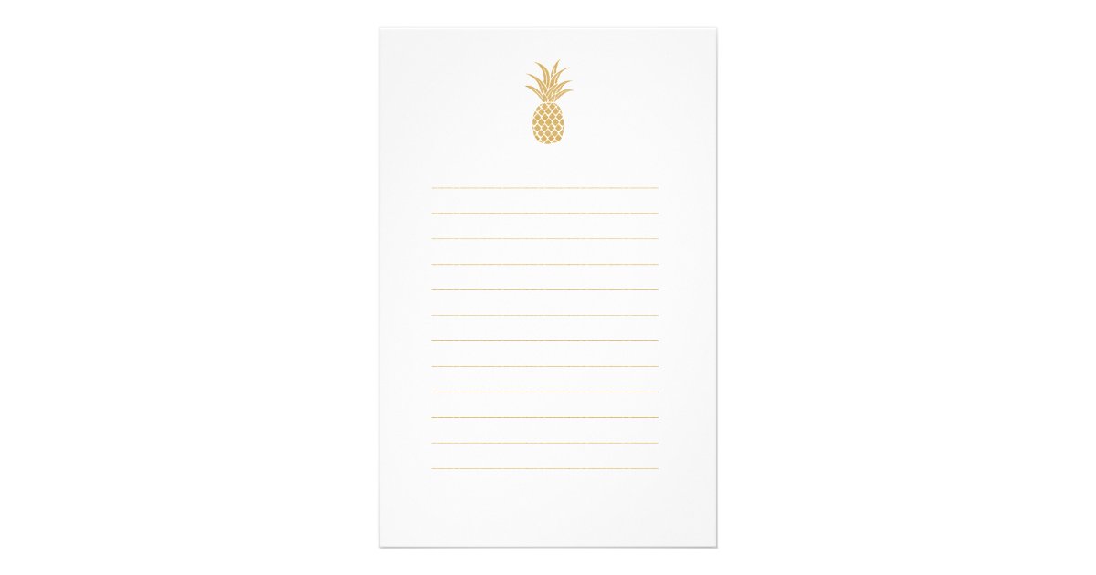Regal Gold Pineapple Stationary Stationery | Zazzle.com