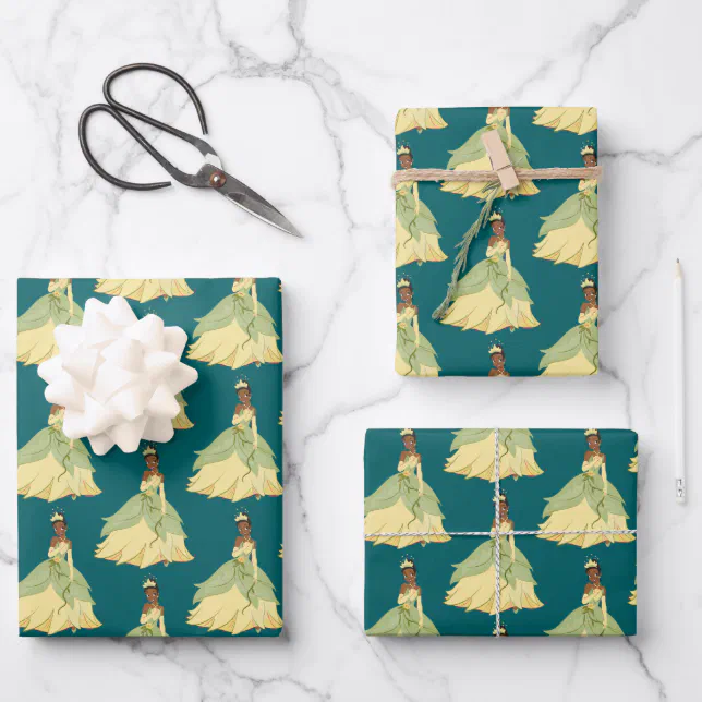 Regal Radiance Princess Tiana Wrapping Paper Sheets | Zazzle