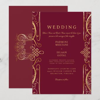 Regal Red Indian Style Wedding Invitation | Zazzle