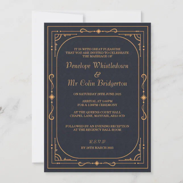 Regal Regency Wedding Invitation | Zazzle
