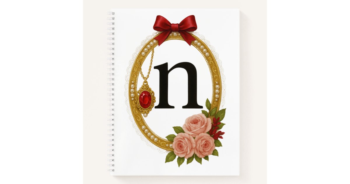 Regency Art Letter N Luxury Monogram Journal | Zazzle