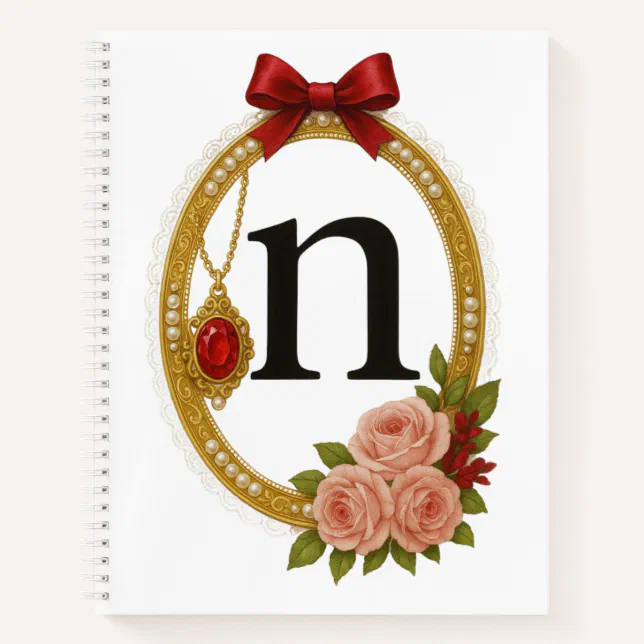 Regency Art Letter N Luxury Monogram Journal | Zazzle