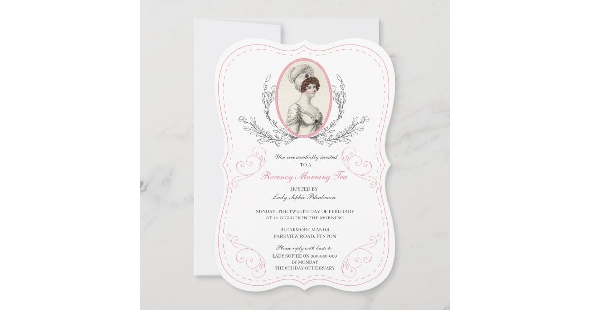 Regency Austen Tea Party Invitation | Zazzle