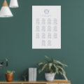 Regency Blue Crest Monogram Wedding Seating Chart | Zazzle