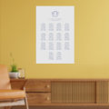 Regency Blue Crest Monogram Wedding Seating Chart | Zazzle