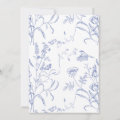 Regency Blue Floral Formal Wedding Invitation | Zazzle