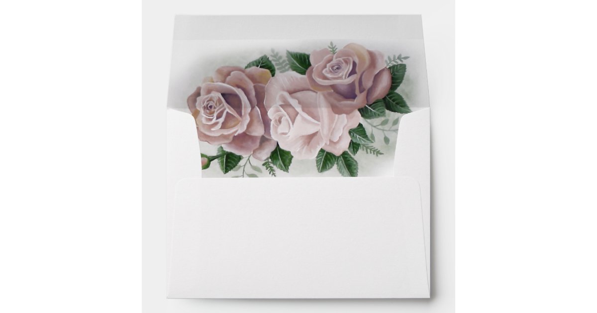 Regency Bridgerton Pink Roses Envelope | Zazzle