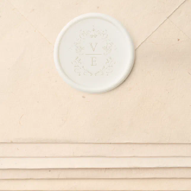 Regency Era Crest Monogram Wax Seal Sticker | Zazzle