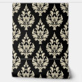Regency Era Inspired Damask Scroll Leafy Wallpaper Wallpaper | Zazzle