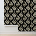 Regency Era Inspired Damask Scroll Leafy Wallpaper Wallpaper | Zazzle