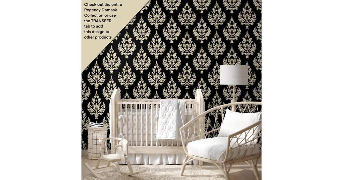 Regency Era Inspired Damask Scroll Leafy Wallpaper Wallpaper | Zazzle