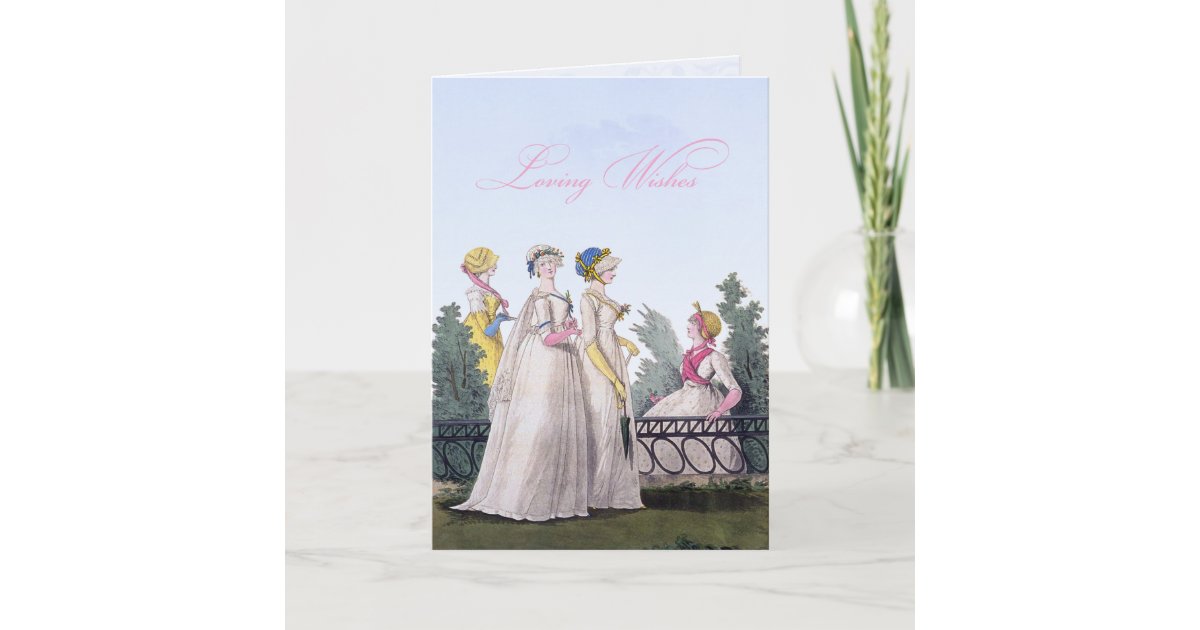 Regency Fashion Happy Birthday Greeting Card | Zazzle