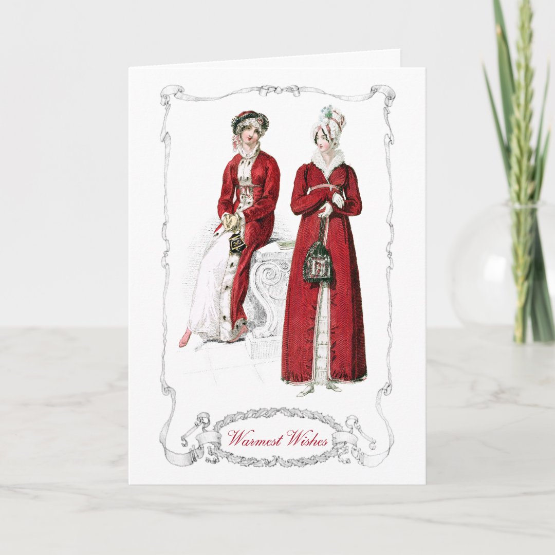 Regency Fashion Plate Christmas Holiday Card | Zazzle