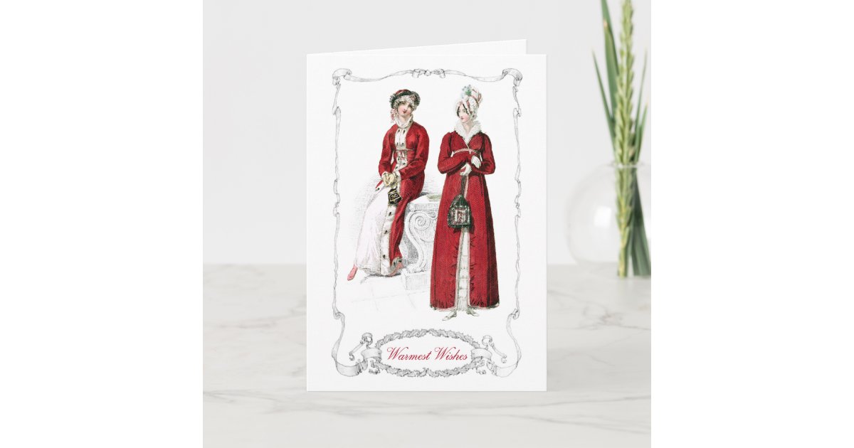 Regency Fashion Plate Christmas Holiday Card | Zazzle