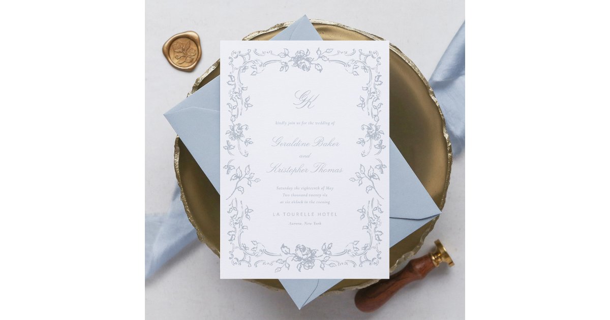 Regency Monogram Wedding Invitation | Zazzle