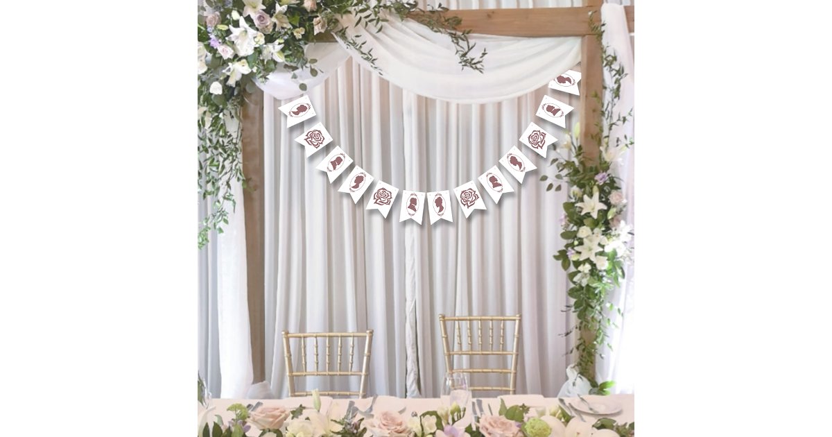 Regency Pink Cameos Rose Bunting Flags | Zazzle