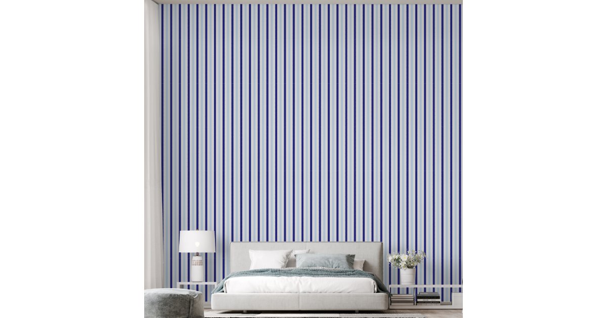 Regency Stripe Navy Blue Wallpaper | Zazzle