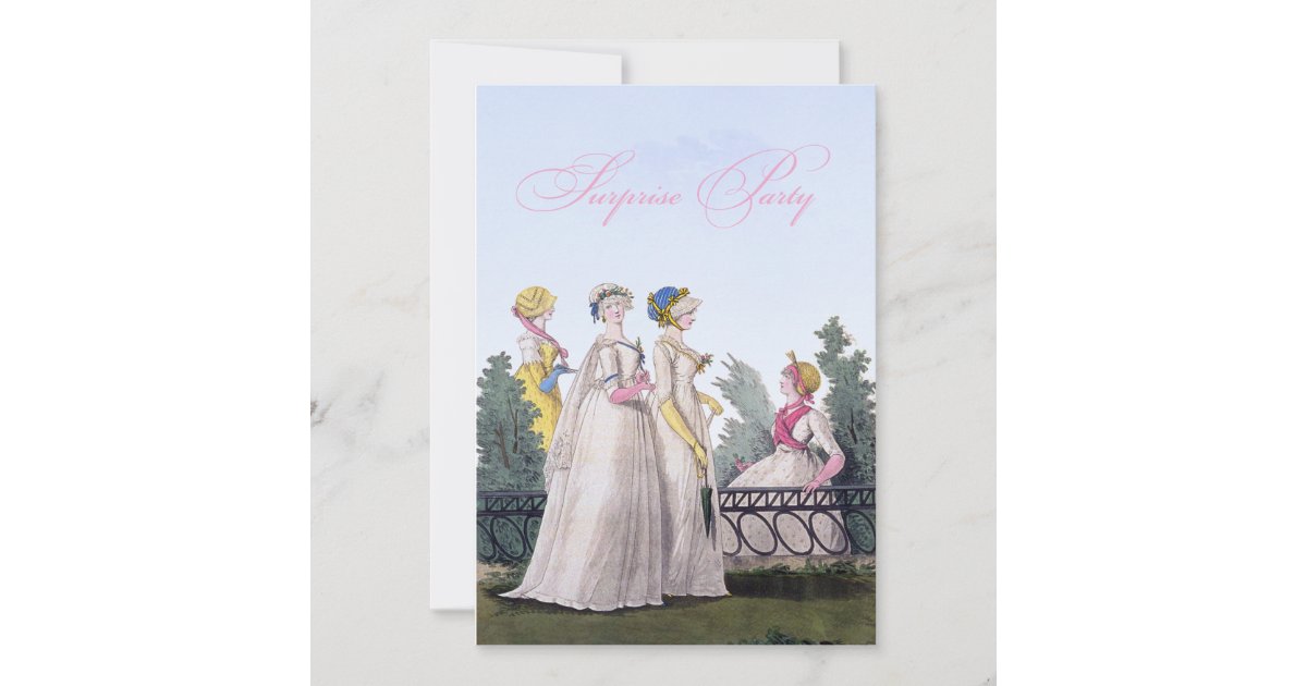 Regency Surprise Birthday Party Custom Invitations | Zazzle