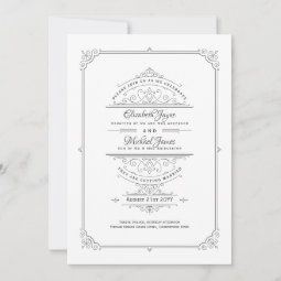 Regency Wedding Invitations Vintage Themed Classic | Zazzle
