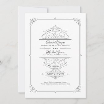 Regency Wedding Invitations Vintage Themed Classic | Zazzle