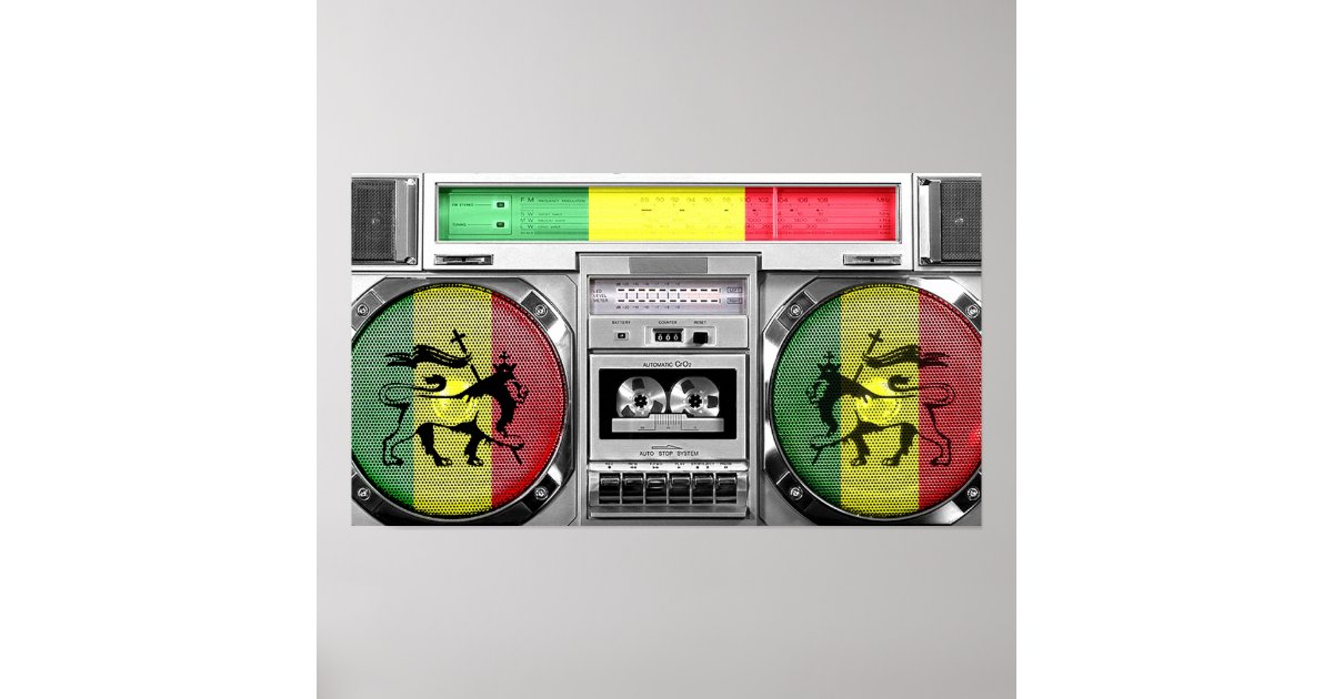 reggae boombox poster | Zazzle