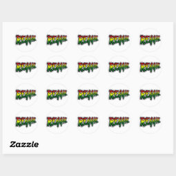 REGGAE CLASSIC ROUND STICKER | Zazzle