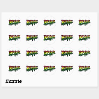 REGGAE CLASSIC ROUND STICKER | Zazzle