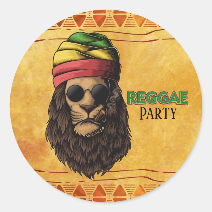 Reggae Jamaican Birthday Party Classic Round Sticker | Zazzle
