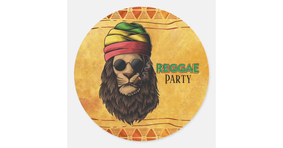 Reggae Jamaican Birthday Party Classic Round Sticker | Zazzle