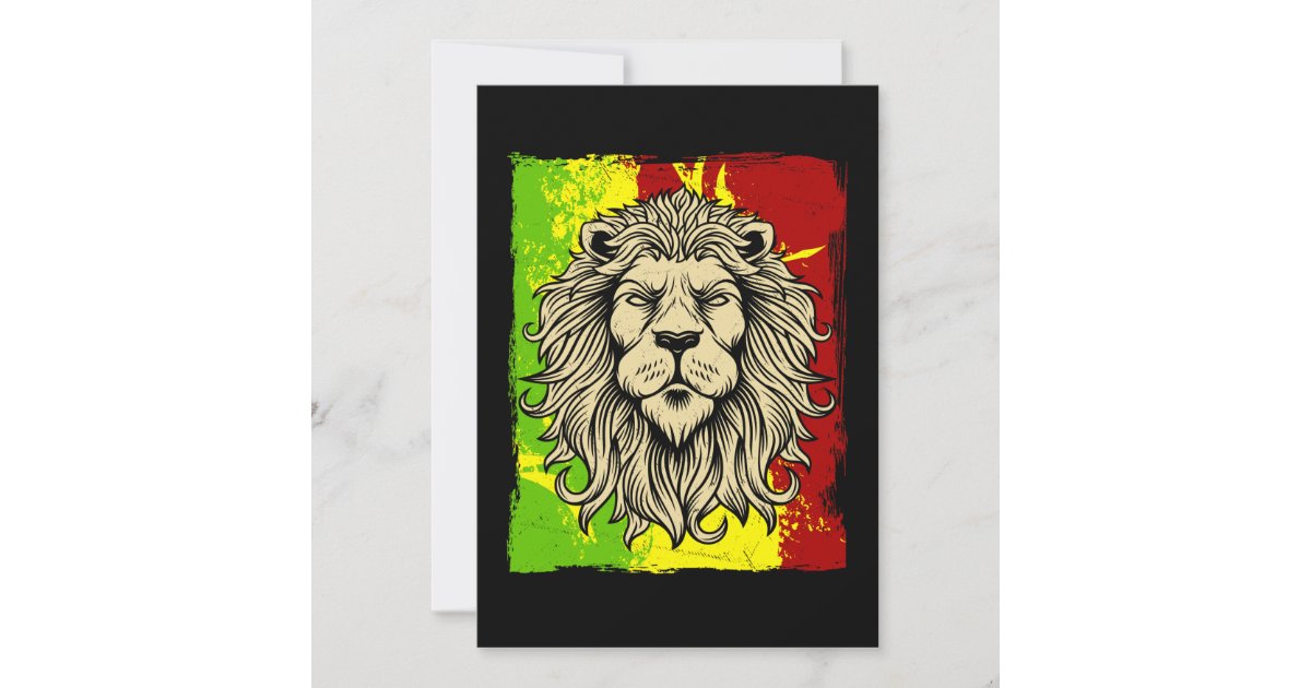 Reggae Jamaican Lion Rasta African Invitation | Zazzle