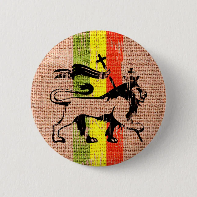 Reggae lion king pinback button | Zazzle