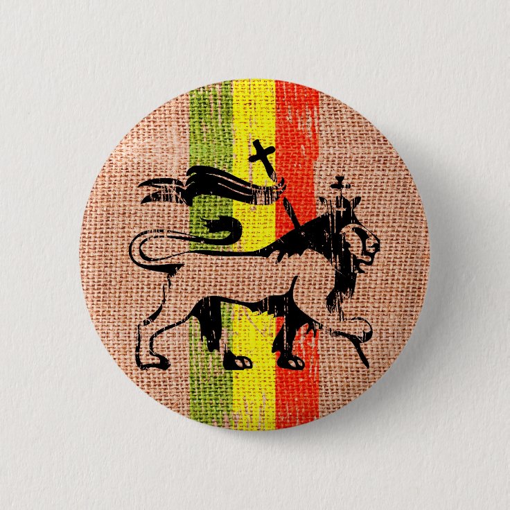 Reggae lion king pinback button | Zazzle