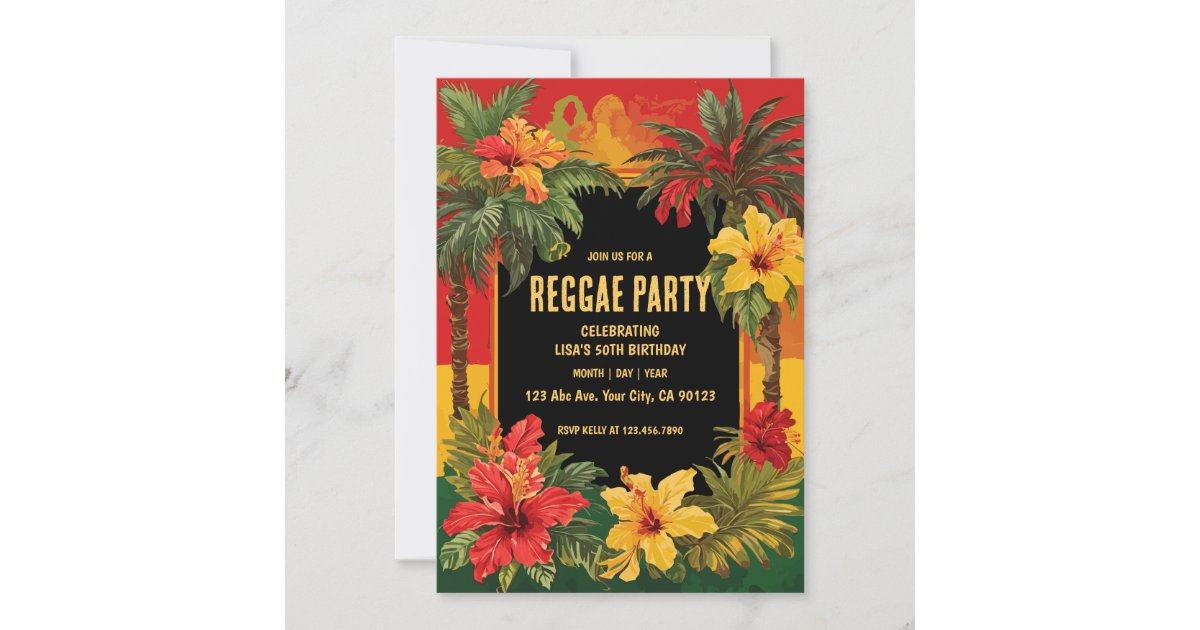 Reggae Party Birthday Invitation | Zazzle