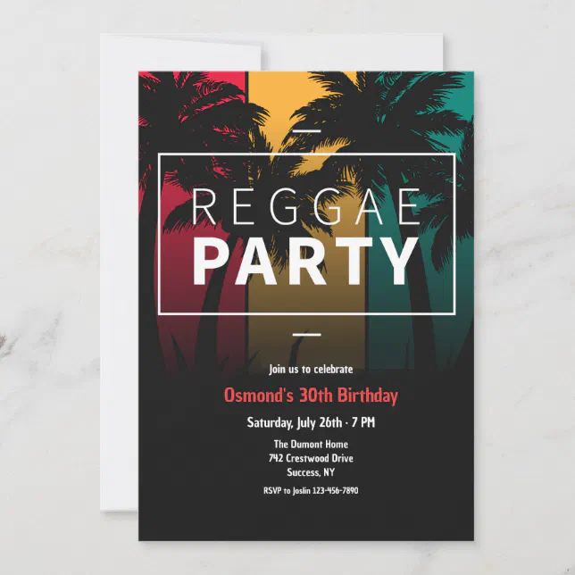 Reggae Party Invitation | Zazzle