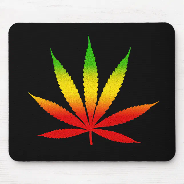 Reggae Rasta Leaf Rastafarian Jamaican Mousepad | Zazzle