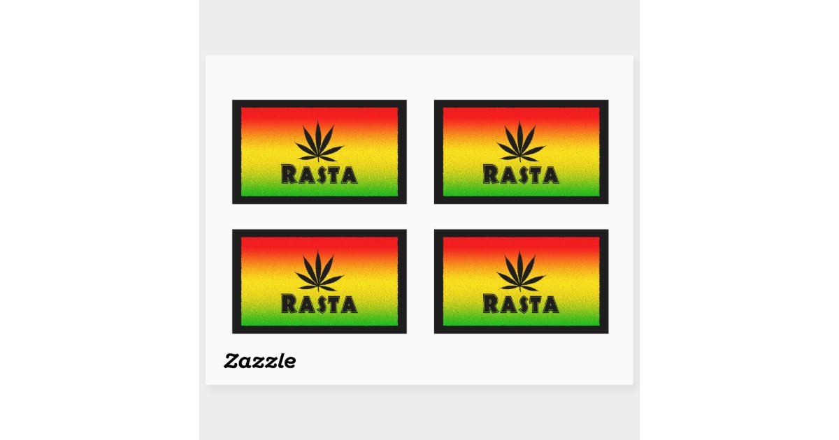 Reggae Rasta Rastafarian Leaf Rectangle Stickers | Zazzle