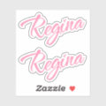 Regina Name in Pink x2 Sticker | Zazzle