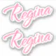 Regina Name in Pink x2 Sticker | Zazzle